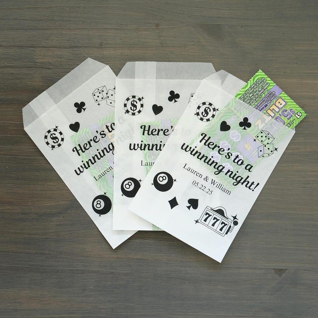 Lotto Wedding Favors Bags, Winning Night Lottery Bags, Wedding Favor ...