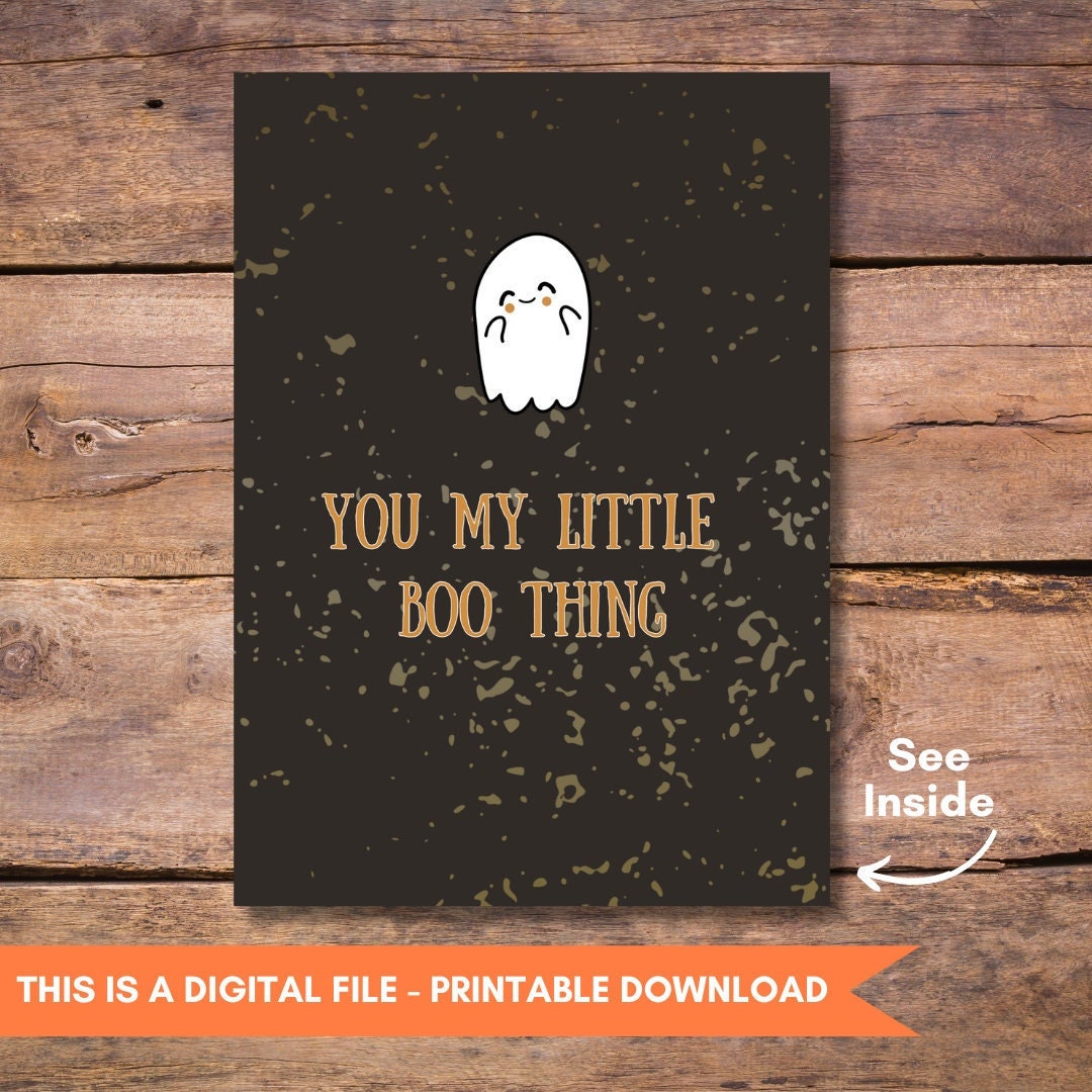 Halloween Ghost Card Printable Holiday Card Boo Thing - Etsy