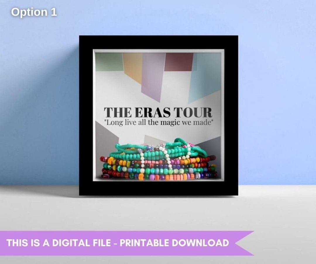 Eras Tour Shadow Box Printable Background, Friendship Bracelet Display ...