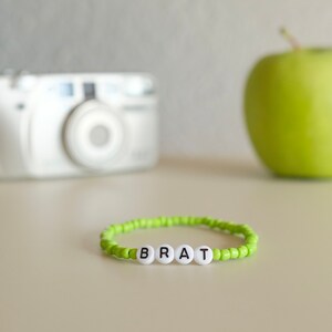 Brat Summer Bracelet, Brat Girl Inspired Green Beaded Bracelet ...