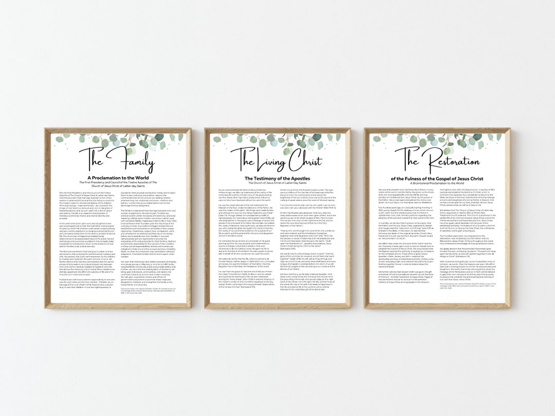 LDS Proclamations: the Living Christ, the Family, the Restoration set ...