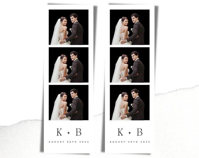 Modern Initials 2x6 Photo Booth Template - Etsy