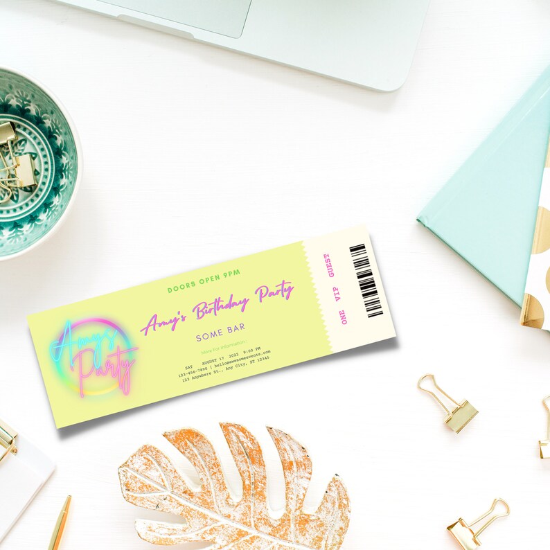 Ticket Template Concert Ticket Voucher Template Editable | Etsy