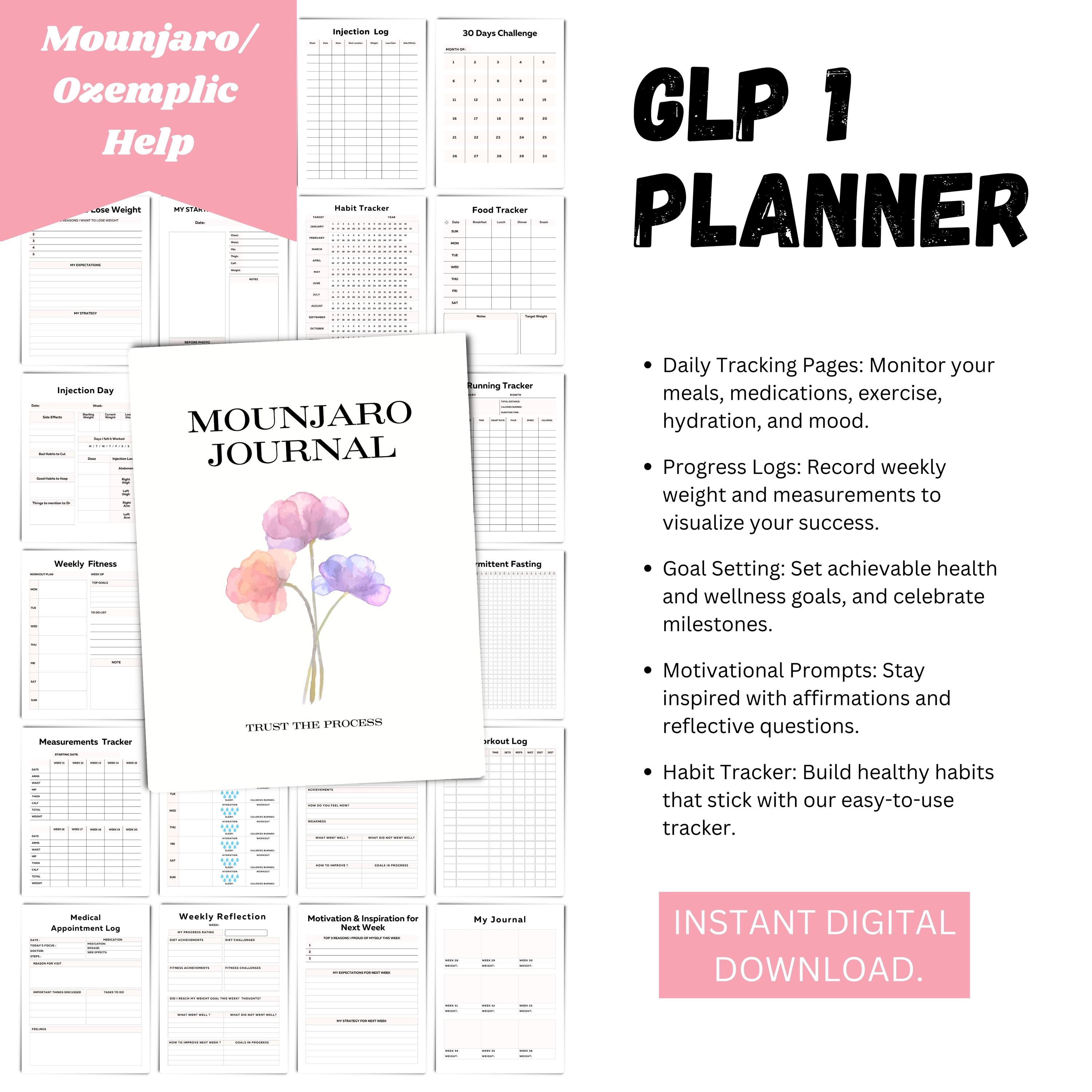 GLP1 Tracker, GLP1 Journal, GLP1 Planner, GLP 1, GLP1, GLP 1 Shirts ...