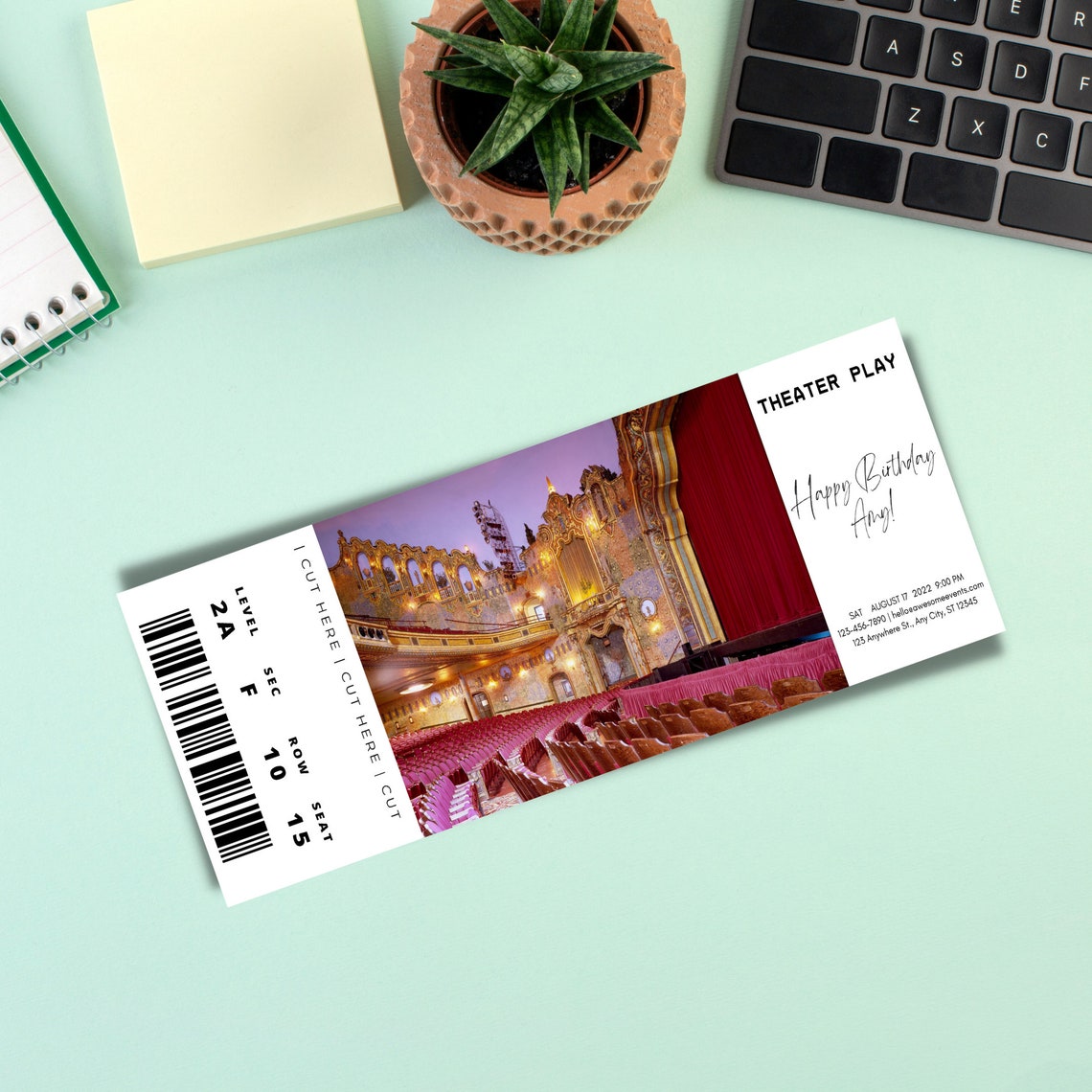 Editable Ticket Template Concert Ticket Template Voucher | Etsy