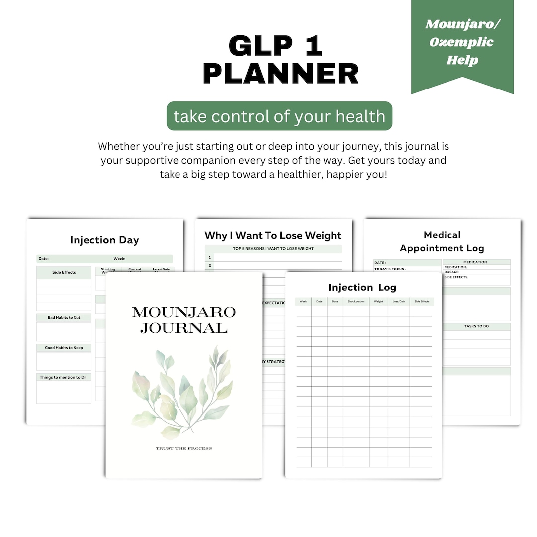 GLP1 Tracker, GLP1 Journal, GLP1 Planner, GLP 1, GLP1, GLP 1 Shirts ...