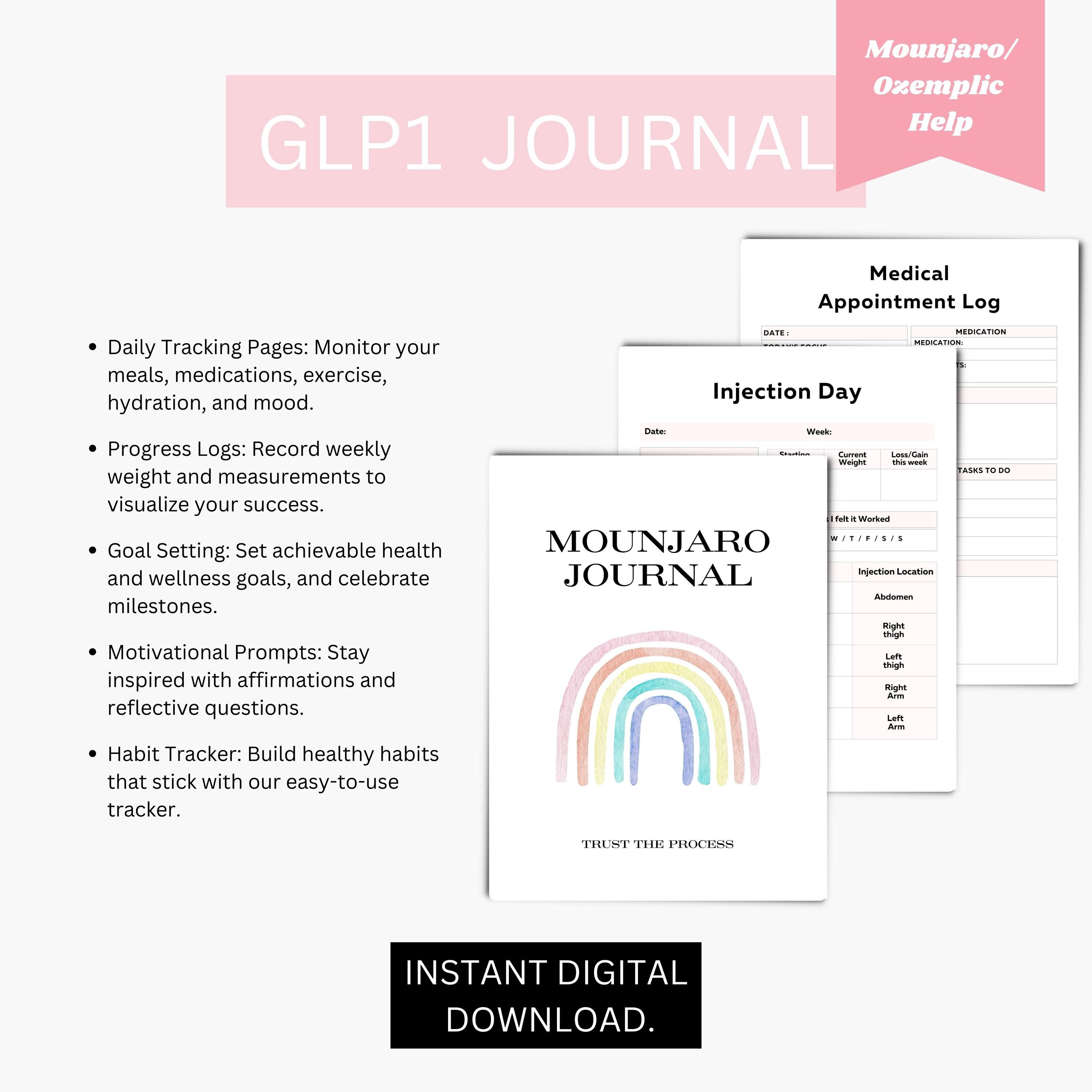 GLP1 Tracker, GLP1 Journal, GLP1 Planner, GLP 1, GLP1, GLP 1 Shirts ...