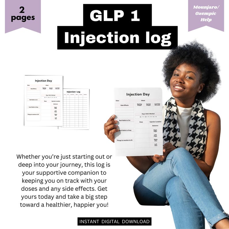GLP1 Tracker, GLP1 Journal, GLP1 Planner, GLP 1, GLP1, GLP 1 Shirts ...