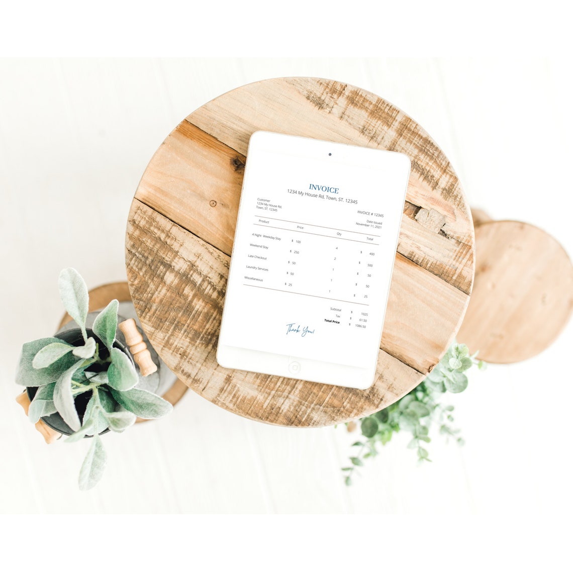 Beach Invoice Airbnb Host Customized in Canva, Airbnb Template, Rental ...