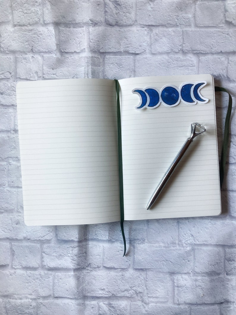 Moon Goddess Sticker Phases of the Moon Blue Vinyl Sticker - Etsy