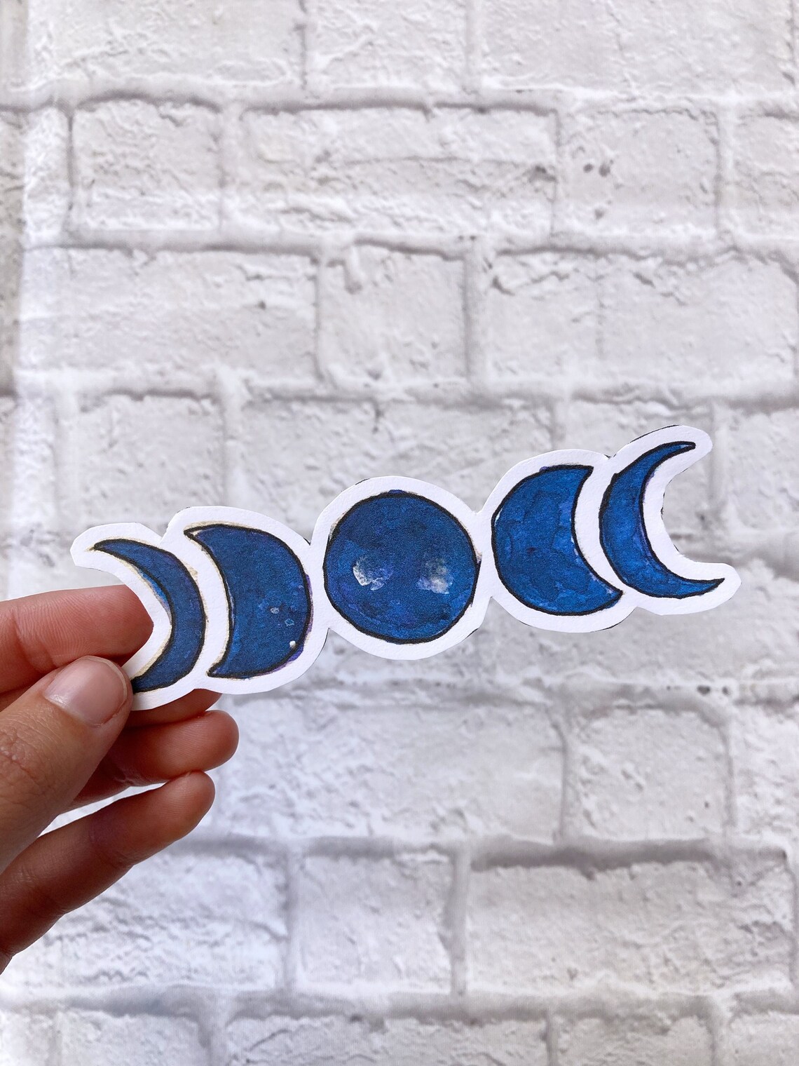 Moon Goddess Sticker Phases of the Moon Blue Vinyl Sticker - Etsy