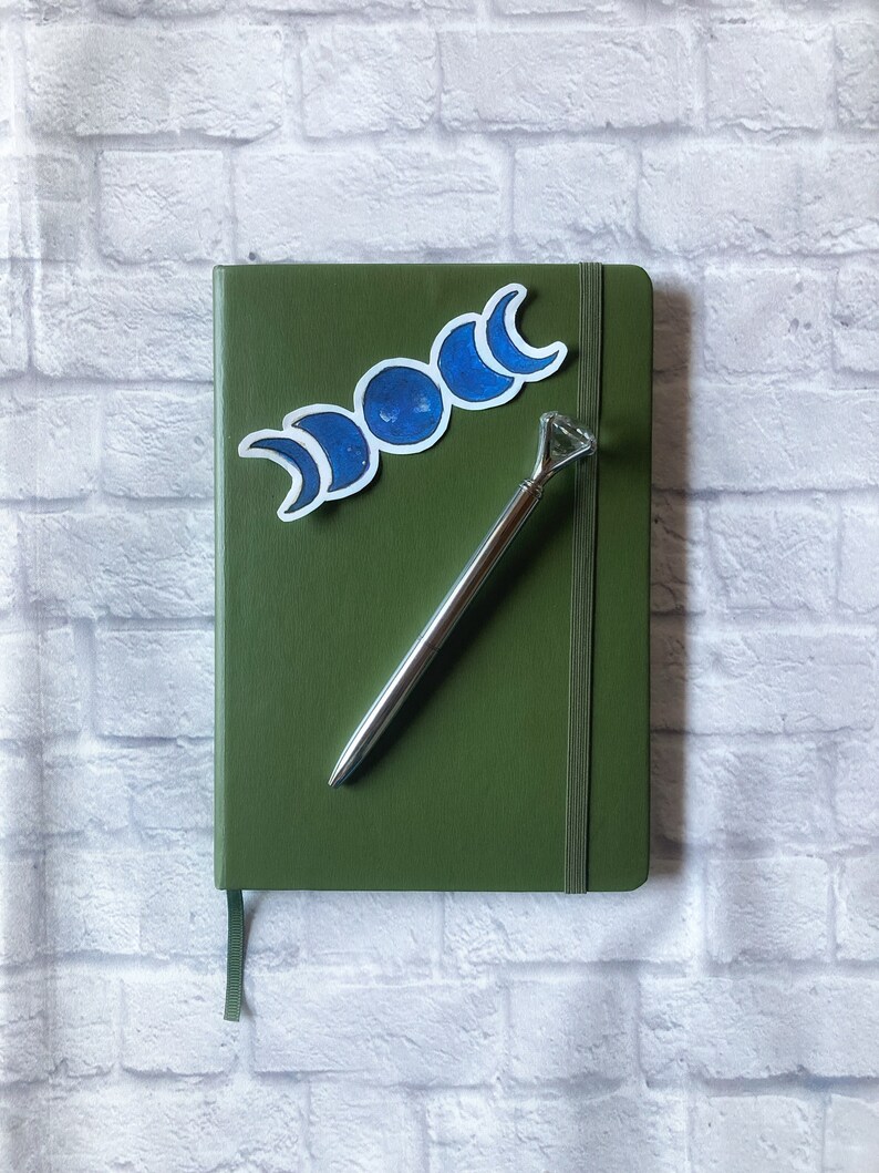 Moon Goddess Sticker Phases of the Moon Blue Vinyl Sticker - Etsy