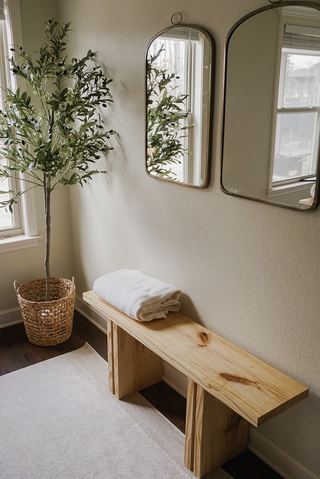 Mid-century Modern Entry Way Bench Outdoor Bench Solid Wood - Etsy