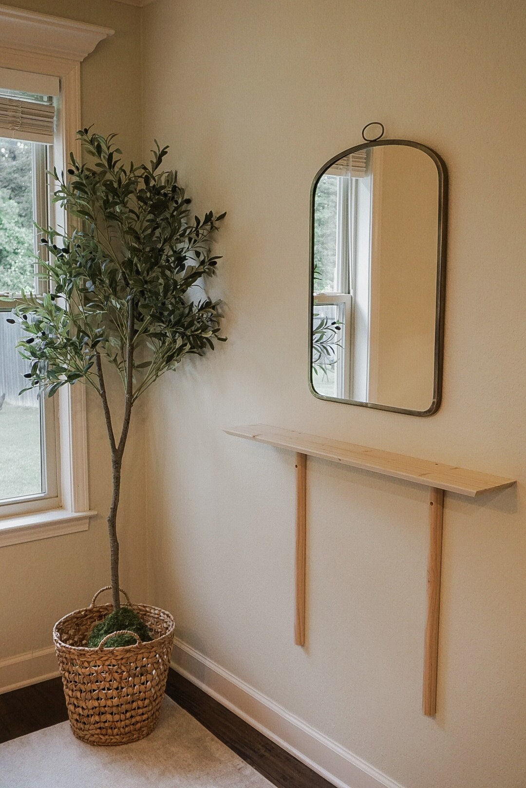 Floating Wooden Shelf/table, Mid-century Modern Shelf, Hallway Table ...