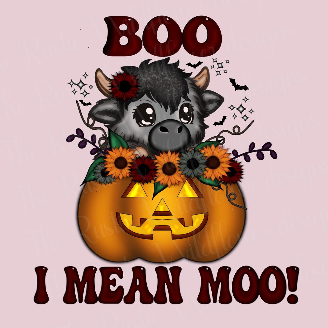 Moo Halloween Cow Png - Etsy