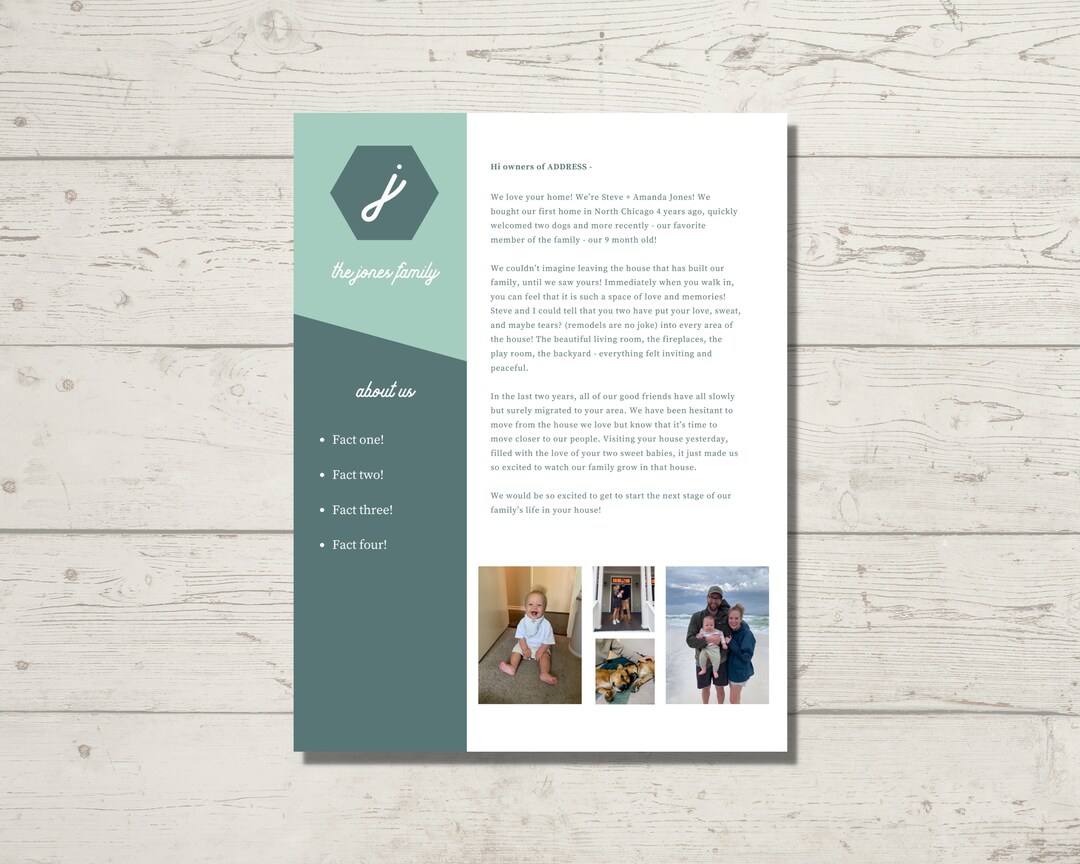 Cute Editable Home Buyer Love Letter Template We Love Your Home Realtor ...