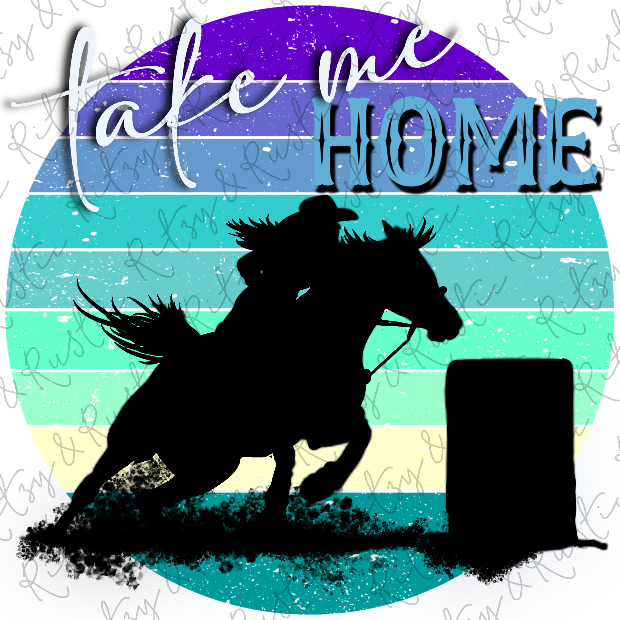 Barrel Racer Sunset 2 - Sublimation Design Downloads - PNG Print File ...