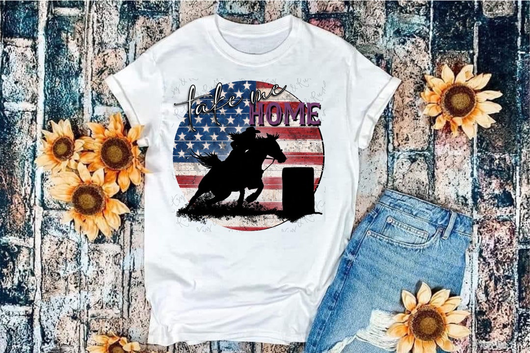 Barrel Racer Sunset RWB Sublimation Design Downloads PNG - Etsy