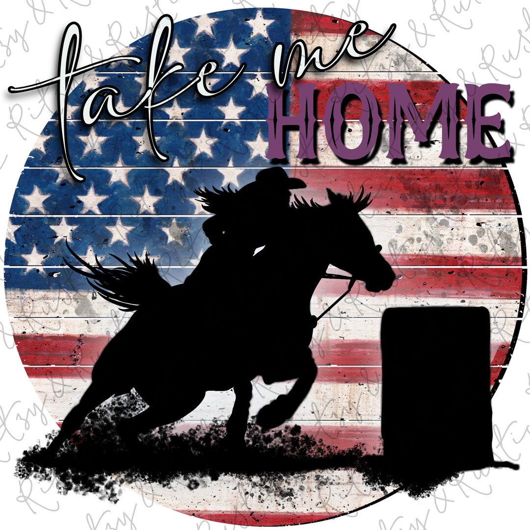 Barrel Racer Sunset RWB - Sublimation Design Downloads - PNG Print File ...