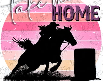 Barrel Racer Sunset 2 - Sublimation Design Downloads - PNG Print File ...