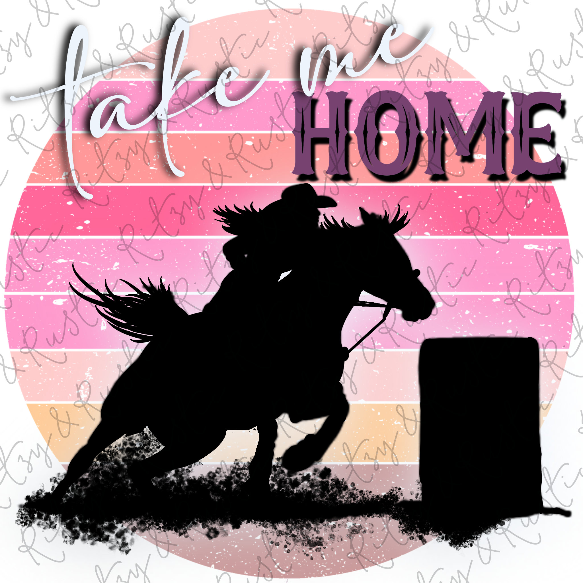 Barrel Racer Sunset 4 Sublimation Design Downloads PNG Print File for ...