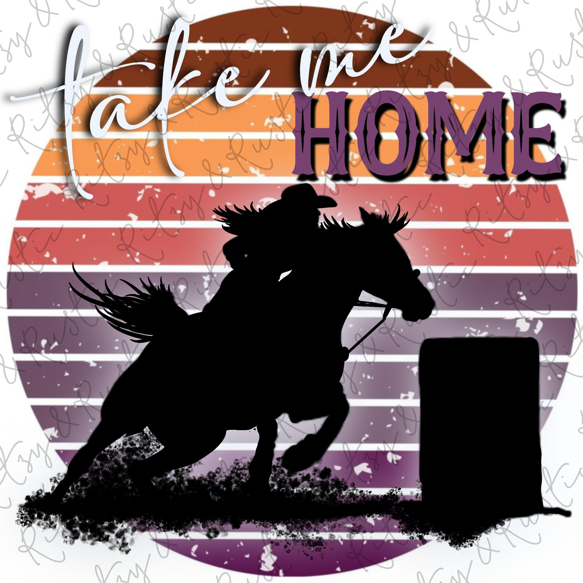 Barrel Racer Sunset 3 - Sublimation Design Downloads - PNG Print File ...