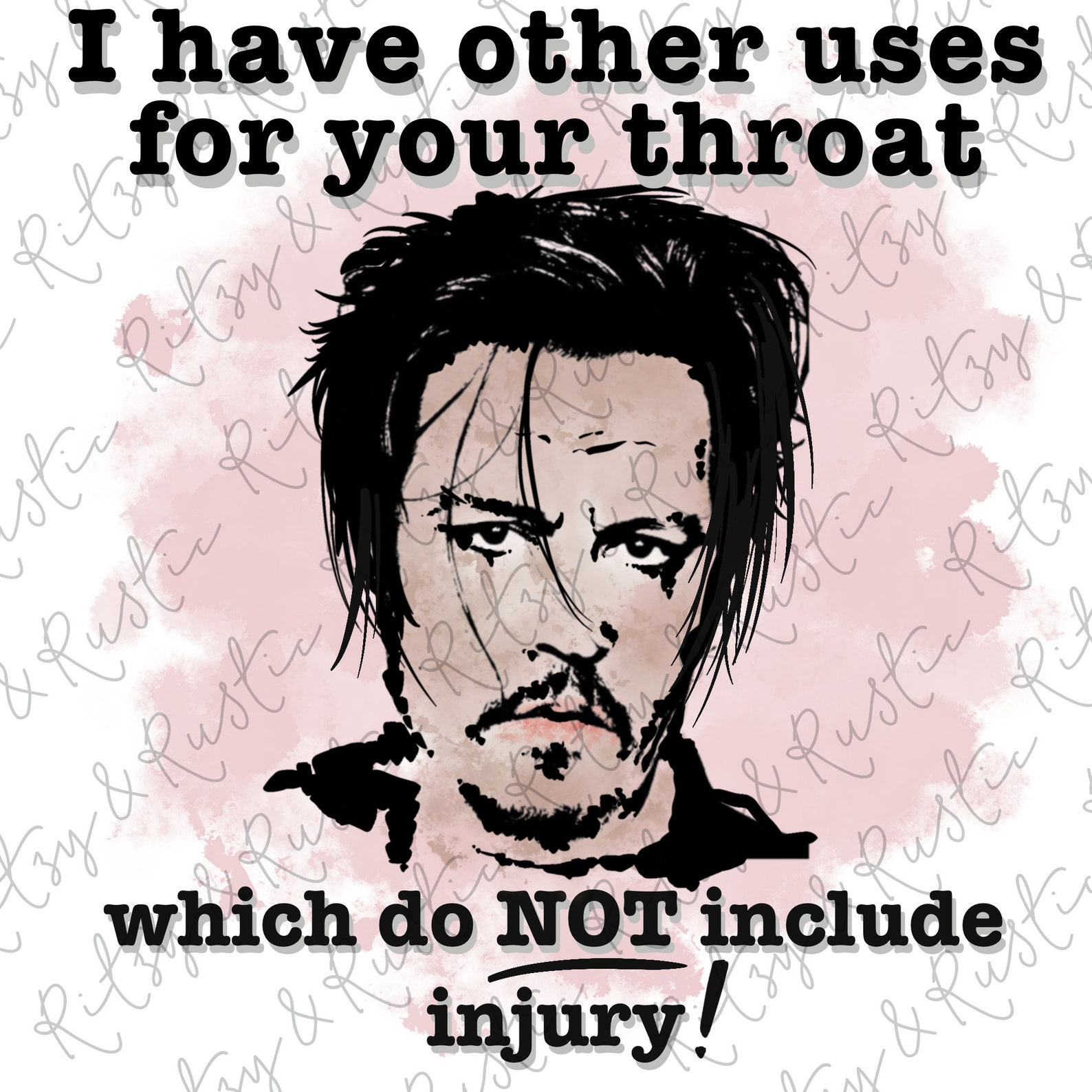 Johnny Depp Throat Text - Sublimation Design Downloads - PNG - Print ...
