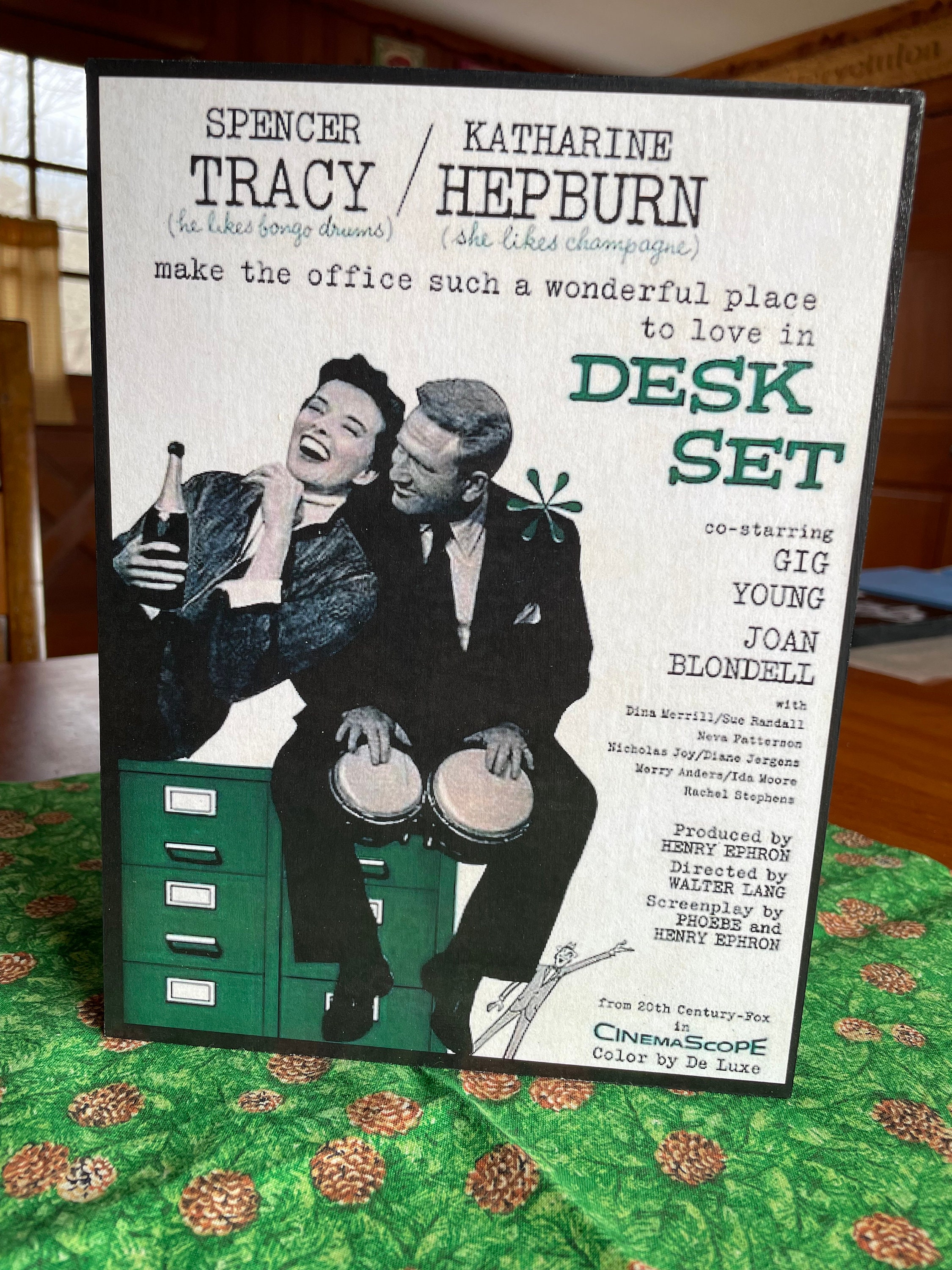 Desk Set Movie Poster With Comical Image of Katharine Hepburn and ...