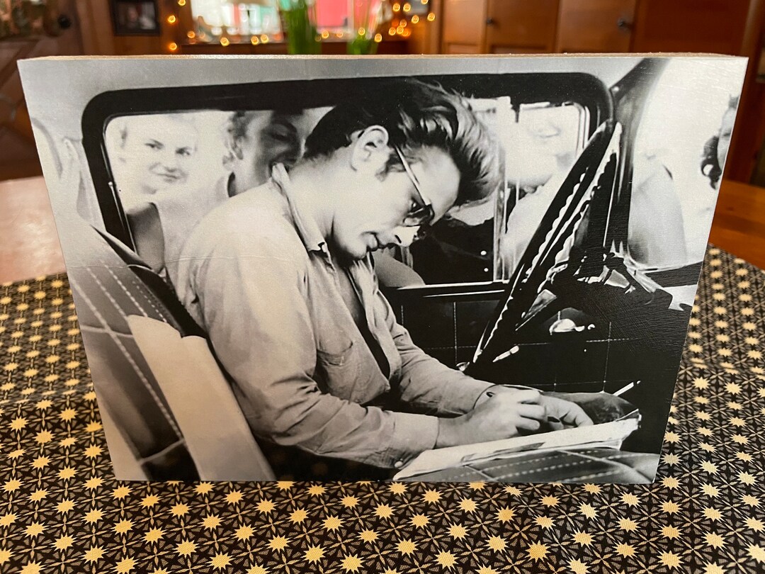 Striking Image of James Dean Signing Autographs Sitting in His Car ...