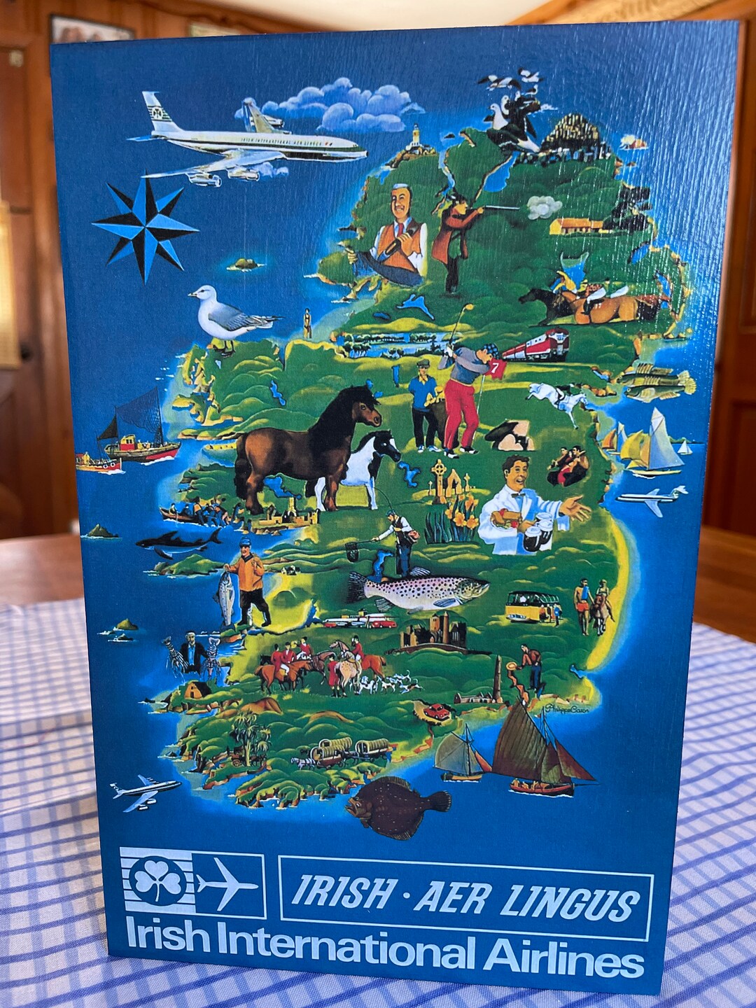 Retro Aer Lingus Ireland Travel Poster Image Handmade on Pine Wood - Etsy