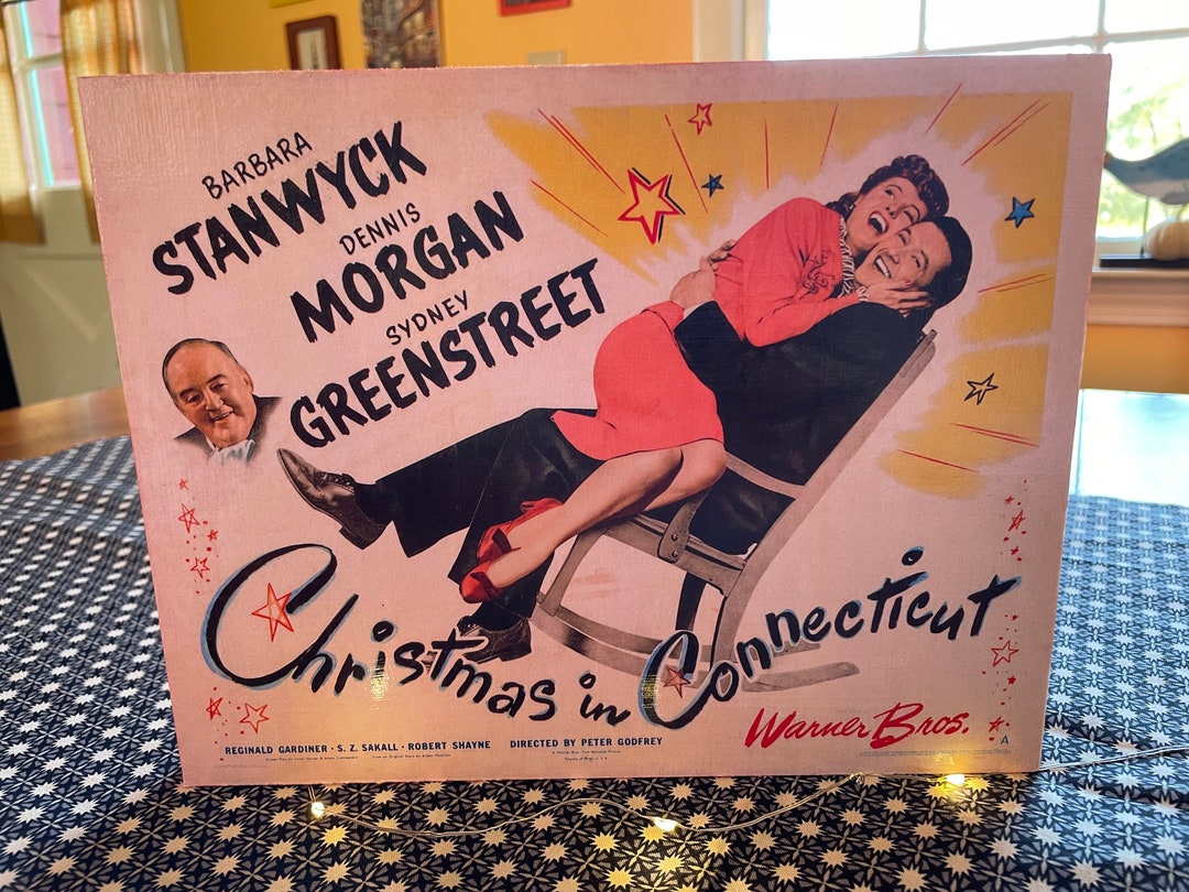 Christmas in Connecticut Movie Poster Handmade on Pine Wood - Etsy