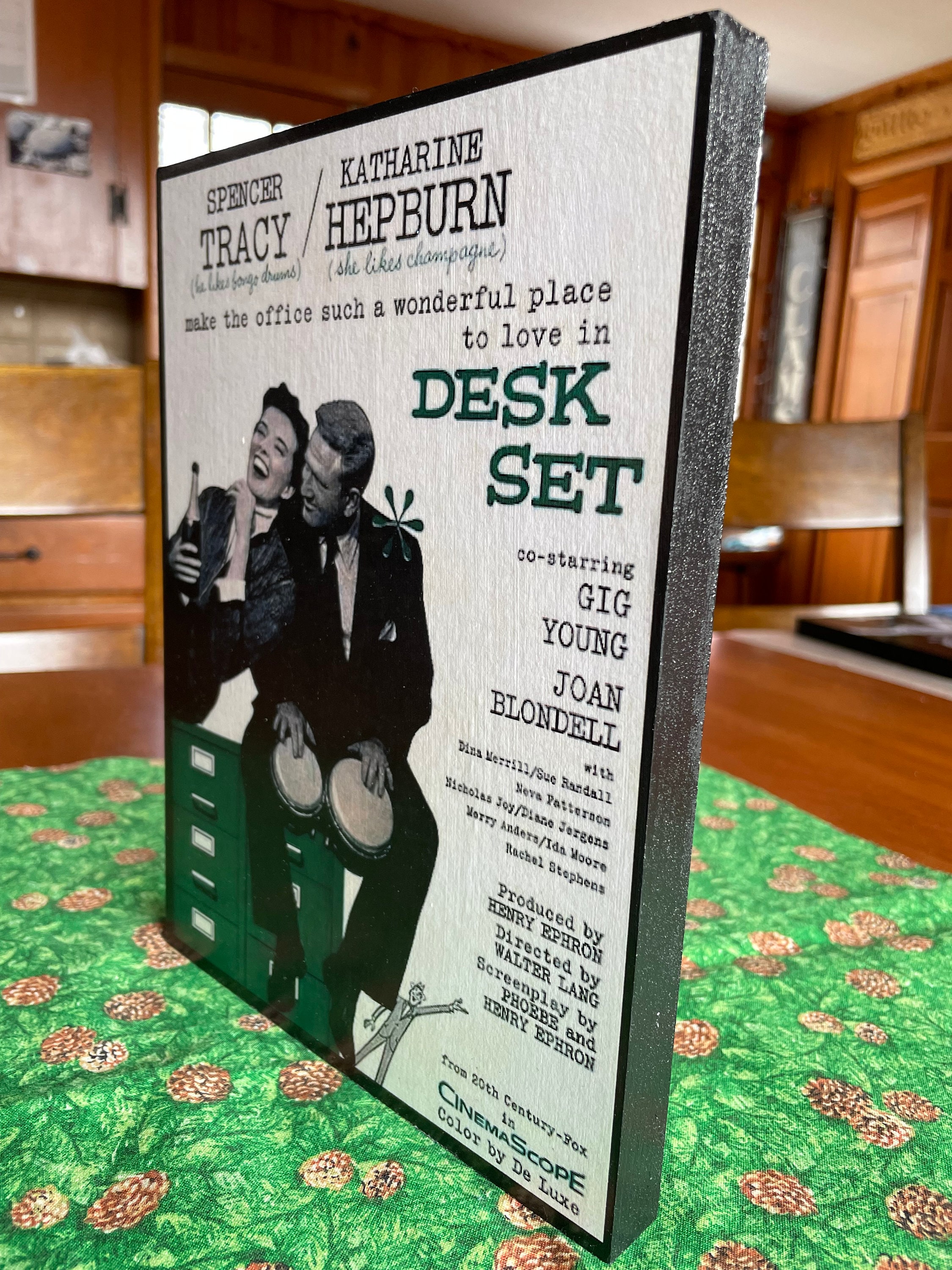 Desk Set Movie Poster With Comical Image of Katharine Hepburn and ...