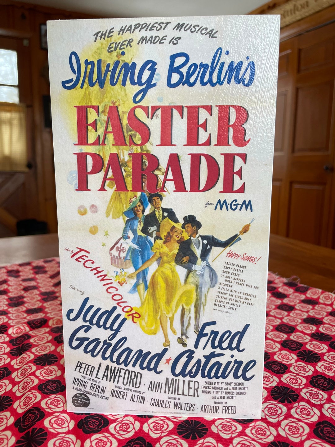 Vintage Easter Parade Movie Poster Handmade on Pine Wood With Beautiful ...