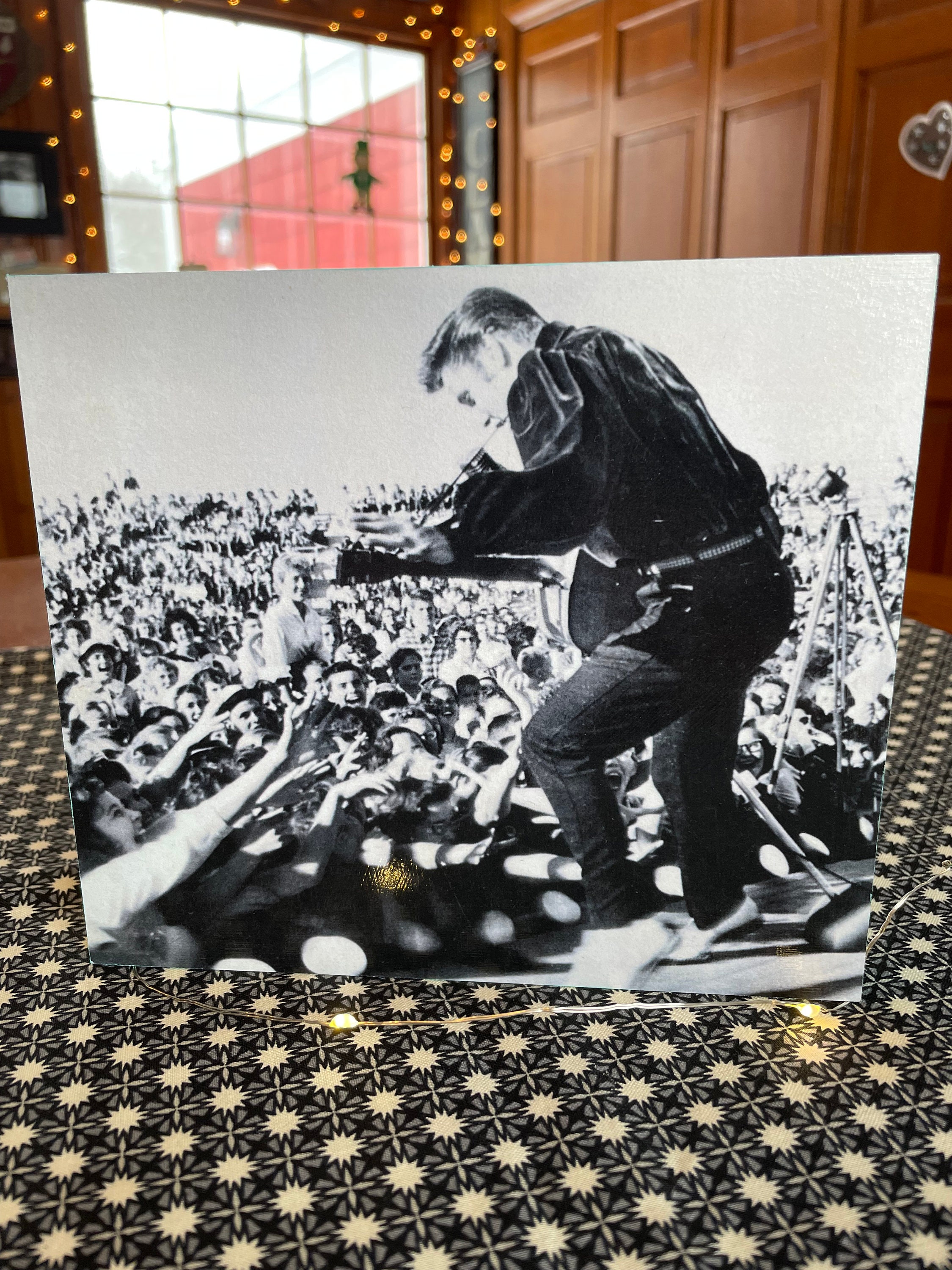 Iconic Image of Elvis Presley on Stage Inches From the Crowd Handmade ...