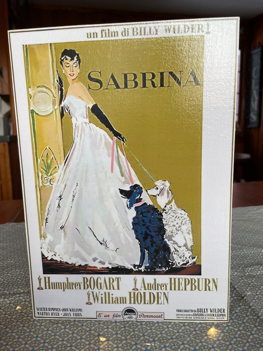 Classic "sabrina" Movie Poster With Audrey Hepburn Image Handmade on ...