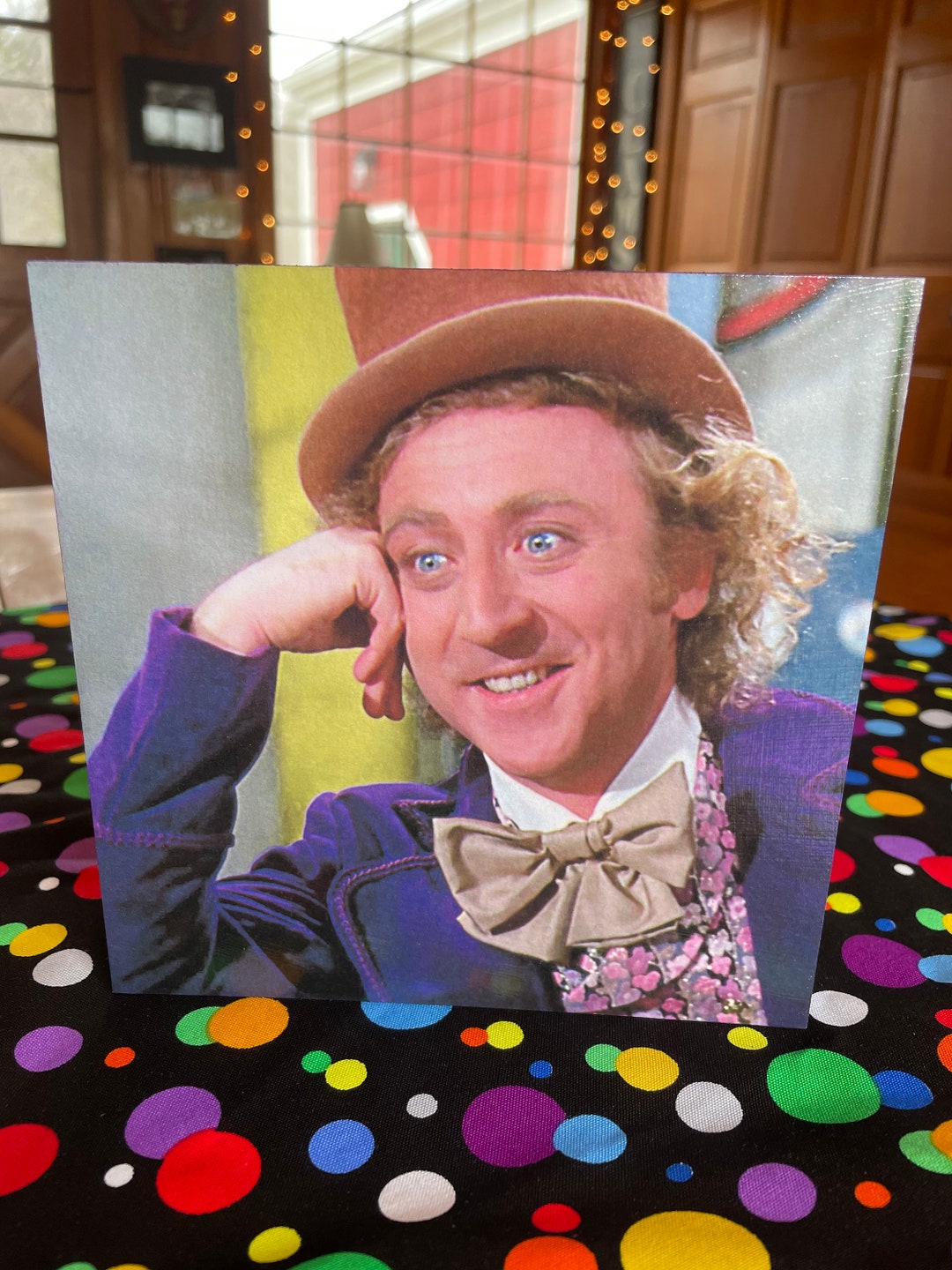 Cheerful Willy Wonka Close-up Image Handmade on Pine Wood - Etsy
