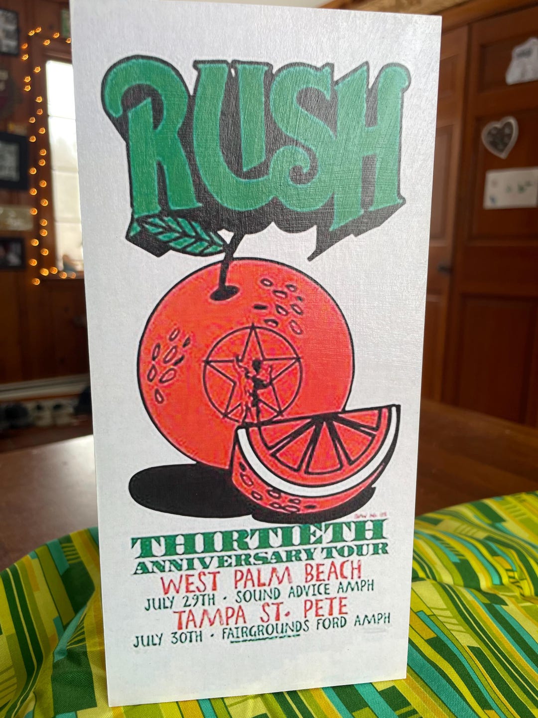Retro Rush Band on Pine Wood Poster Image From Florida Show - Etsy