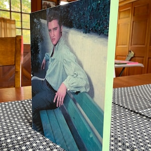 Iconic Image of Elvis Presley Sitting on A Bench Handmade on Pine Wood ...
