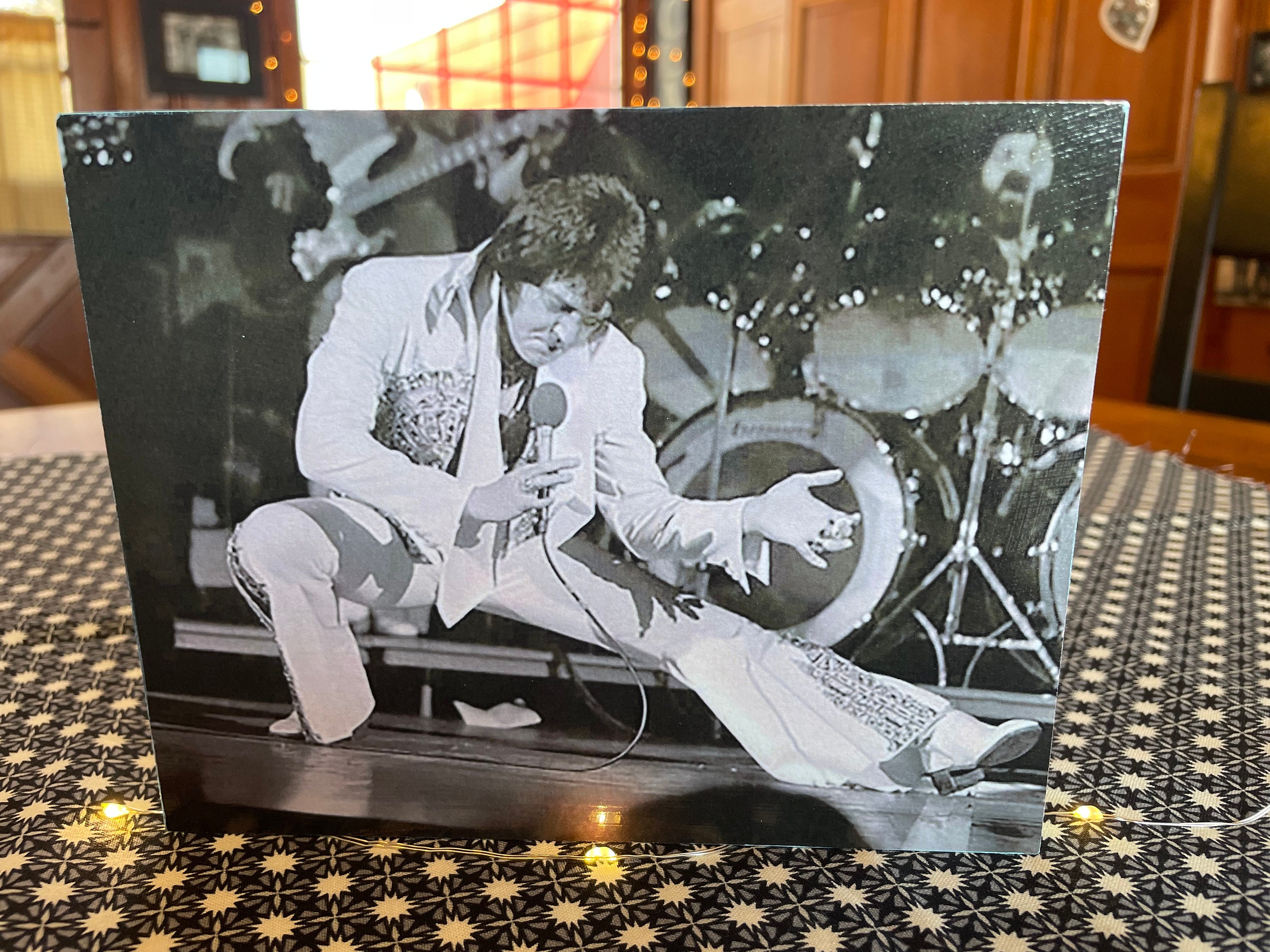 Iconic Image of Elvis Presley Performing Handmade on Pine Wood - Etsy
