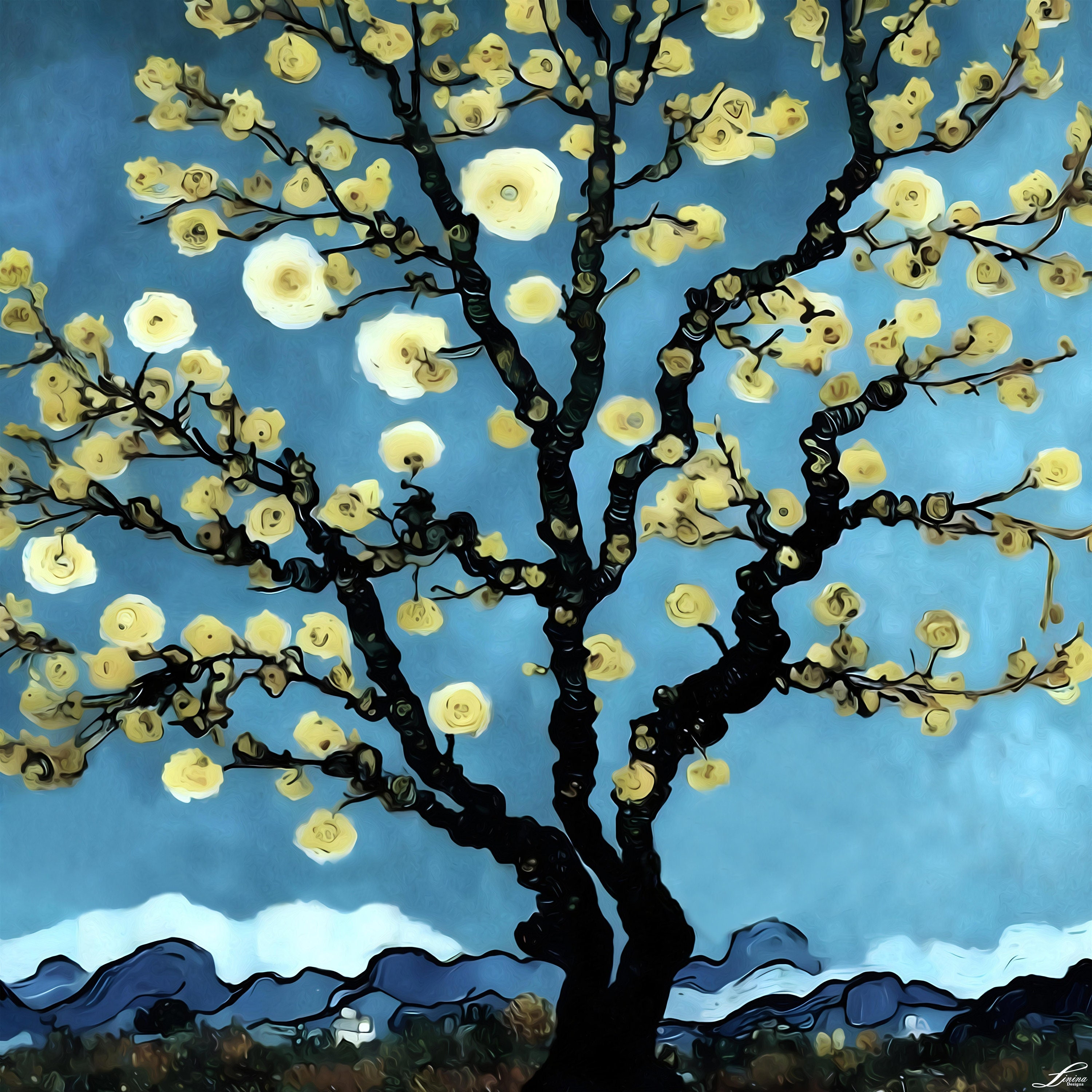 Beautiful Tree Digital Art Print Painting JPEG Tree Wall Decor Wall Art ...