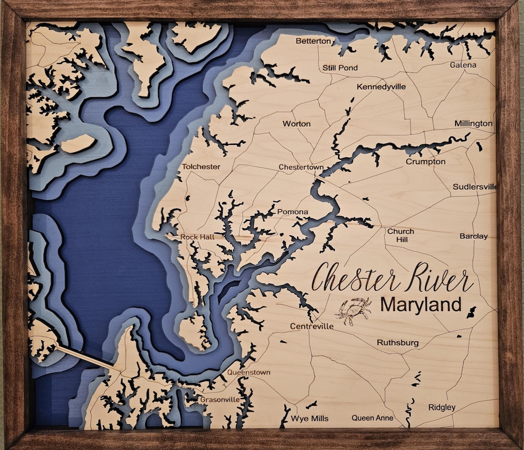 Chester River 3D Layered Map - Etsy