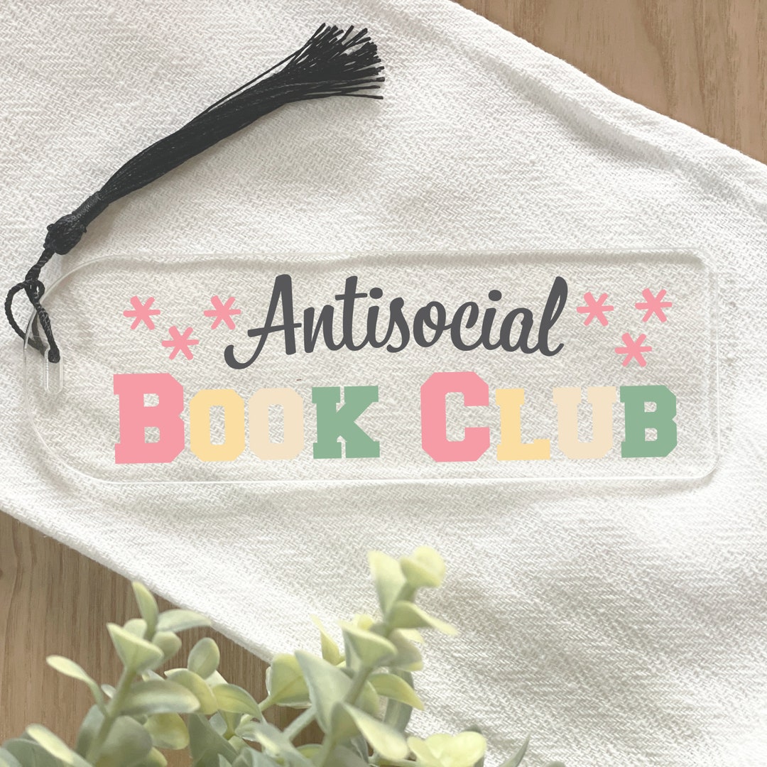 Antisocial Book Club SVG, Book Club PNG Design, Bookmark SVG Designs ...