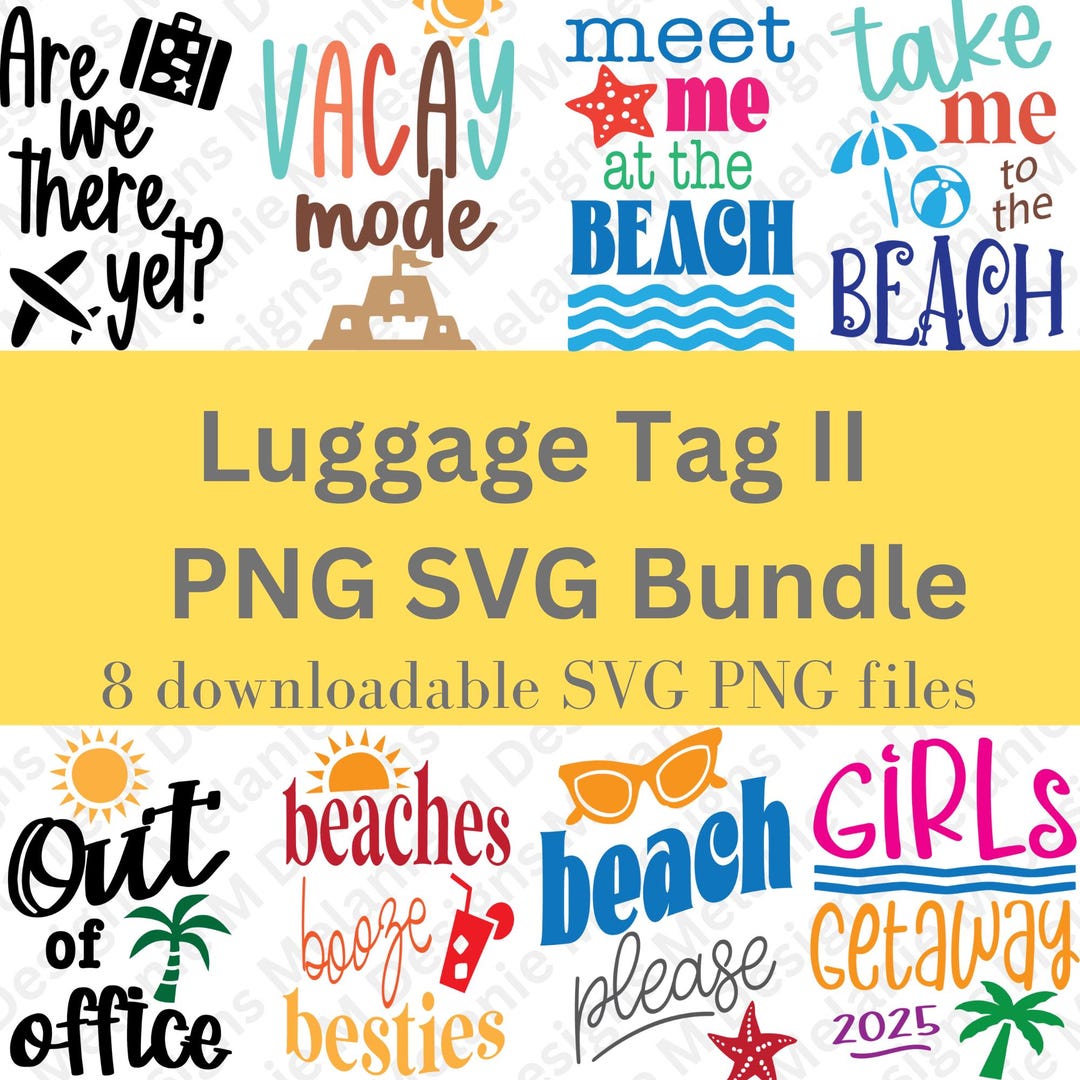 Luggage Tag Bundle, Luggage Tag SVG, Travel Tag Sublimation, Travel Bag ...