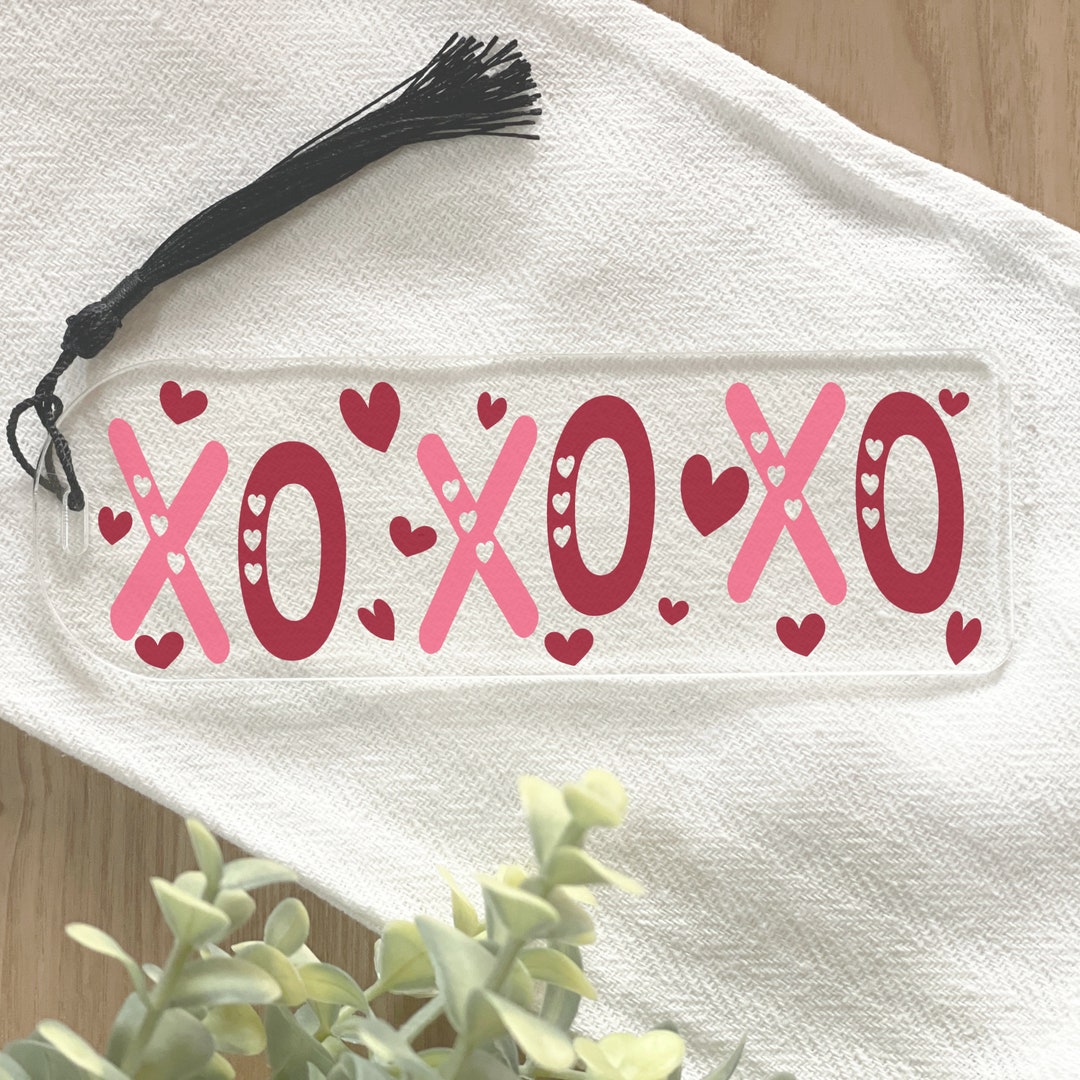 Valentines Day Bookmark SVG, Cute Bookmark SVG, XOXO Heart Svg, Acrylic ...