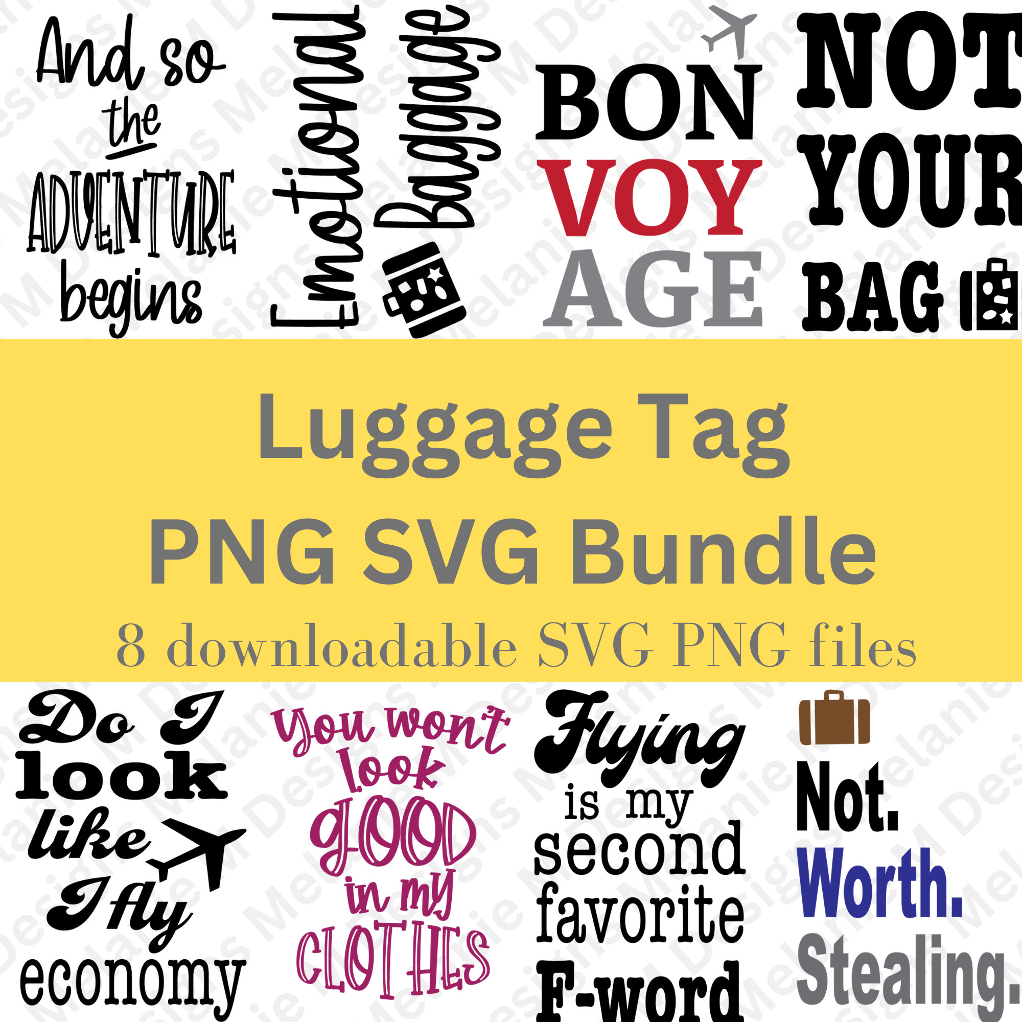 Luggage Tag Sublimation Designs, Luggage Tag Bundle, Travel Bag SVG ...