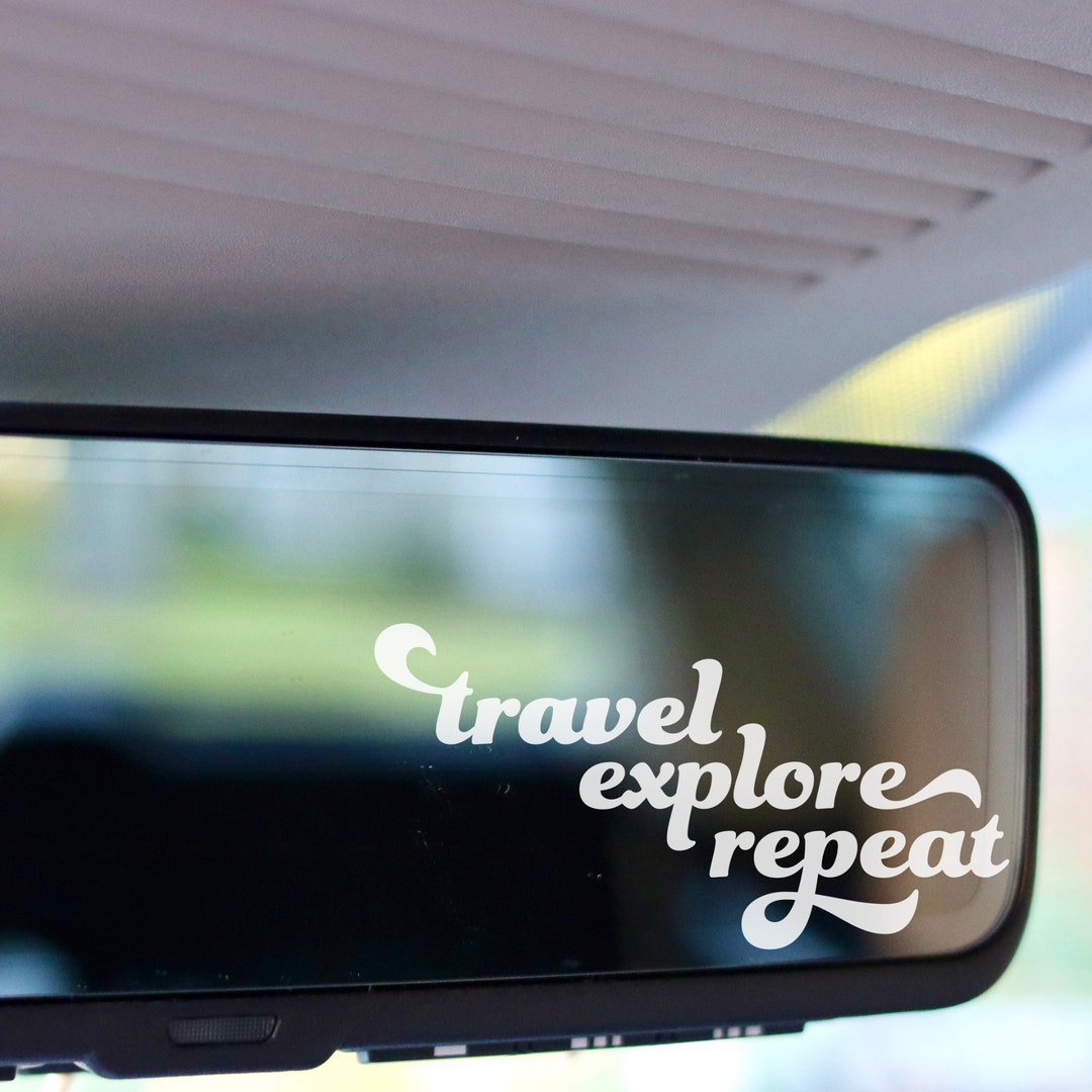 Rear View Mirror SVG, Travel Explore Repeat, Mirror Decal SVG, Car ...