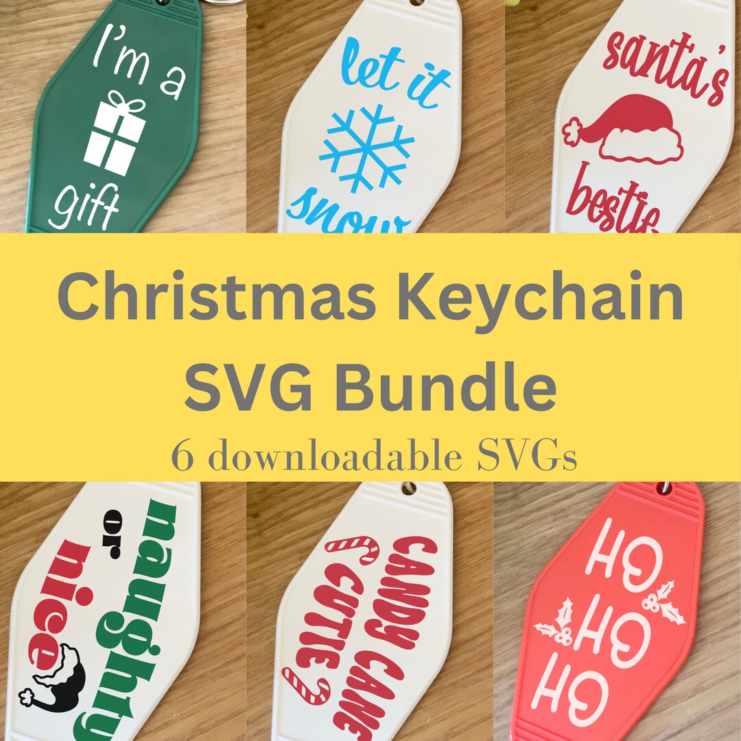 Motel Keychain SVG Bundle, Santa Key SVG, Santa Hat SVG, Candy Cane Svg ...