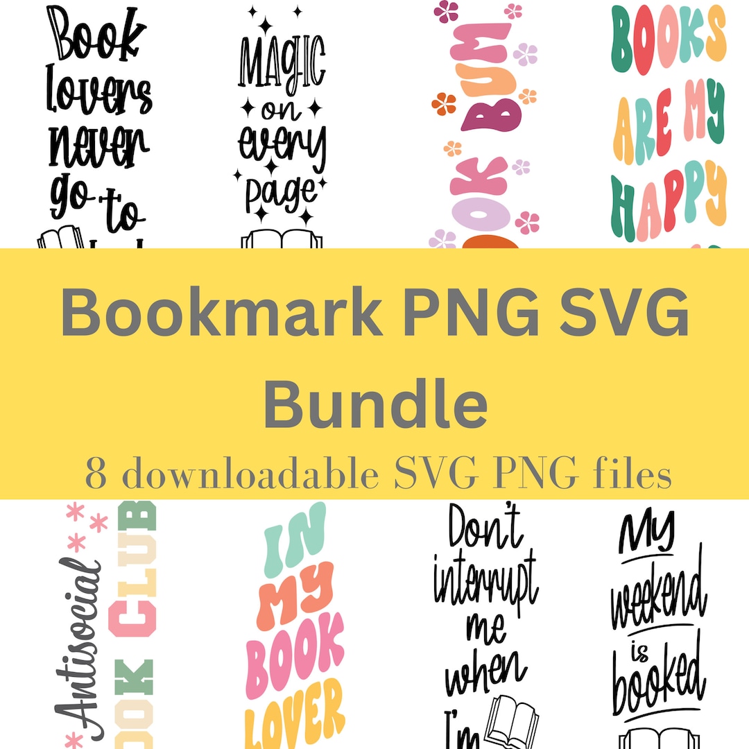 Bookmark SVG Bundle, Funny Bookmark PNG, Acrylic Bookmark SVG, Book ...