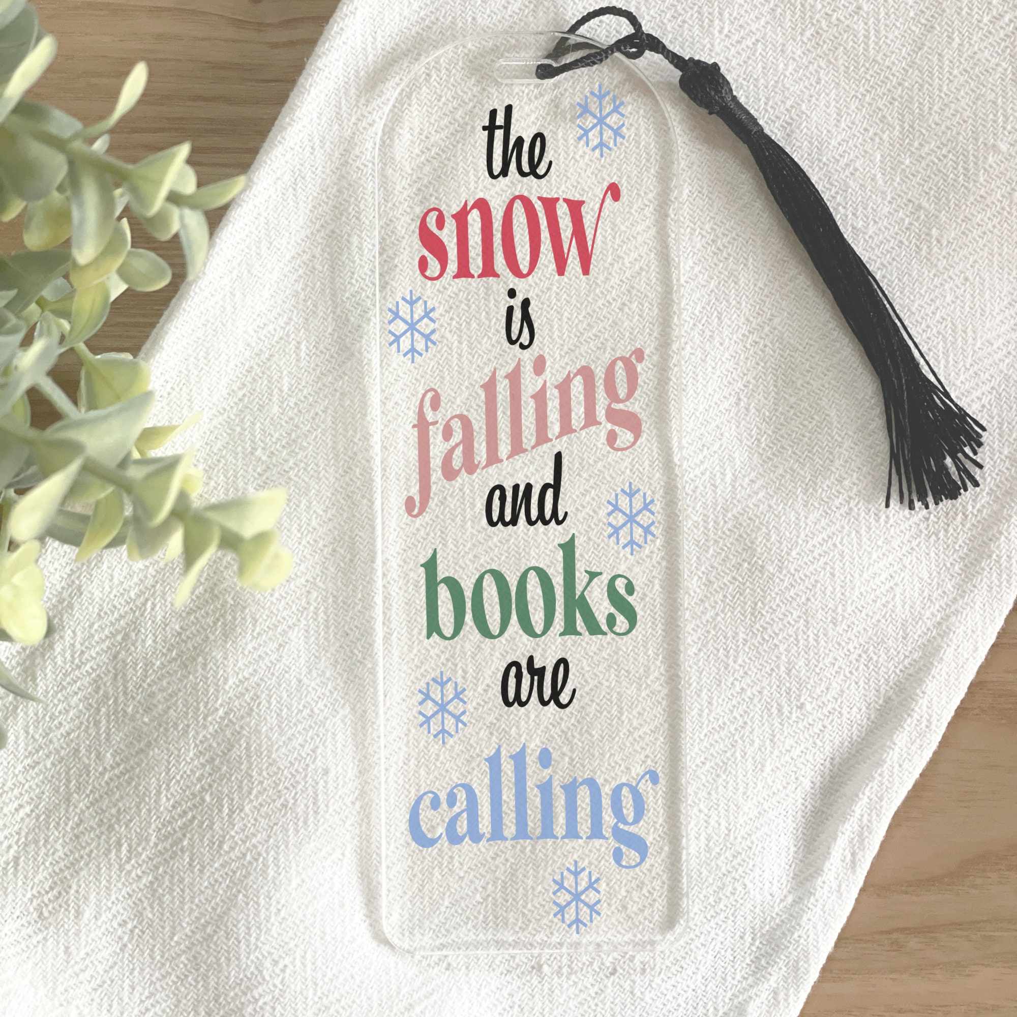 Snow is Falling Books Are Calling SVG, Christmas Bookmark SVG, Acrylic ...