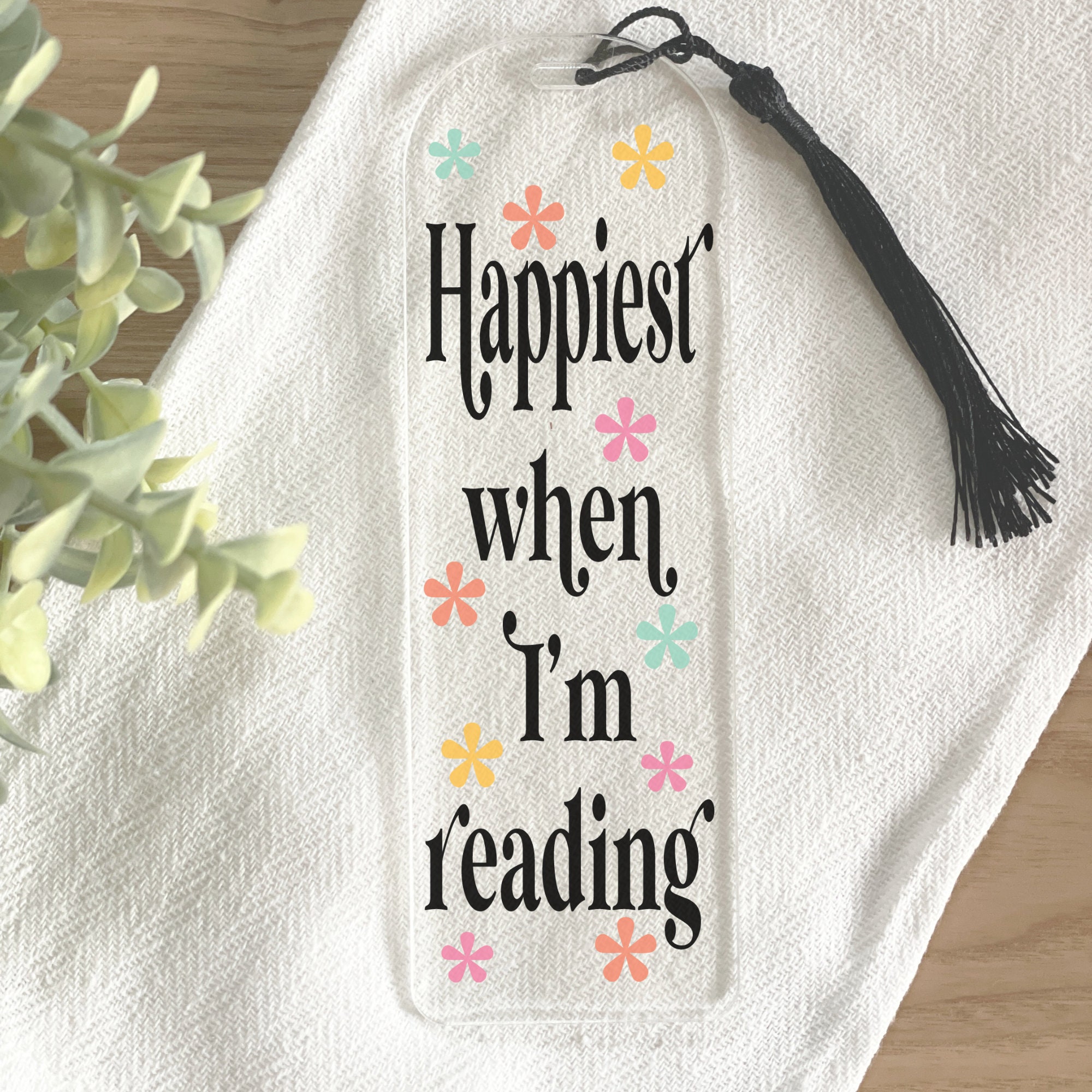 Happiest When I'm Reading SVG, Bookmark SVG Files, Acrylic Bookmark ...